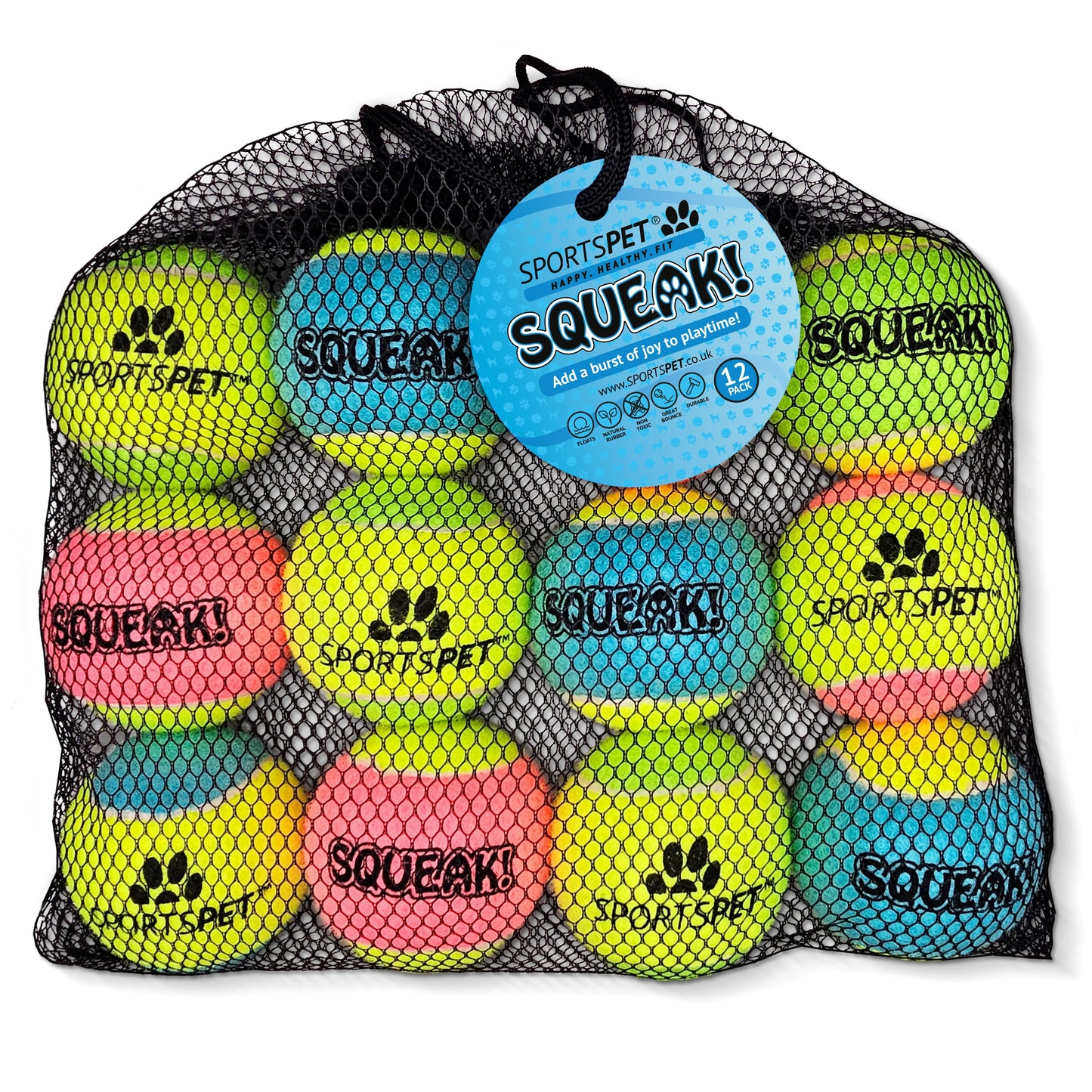 Squeak Tennis Balls - 12pk – Sportspet Australia